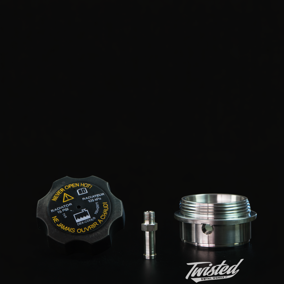 EXPANSION TANK MACHINED BUNG AND CAP SET – Twisted Metalworkz